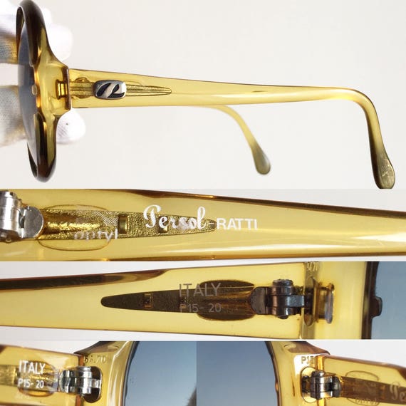 Persol RATTI Oval vintage sunglasses round orange gre… - Gem