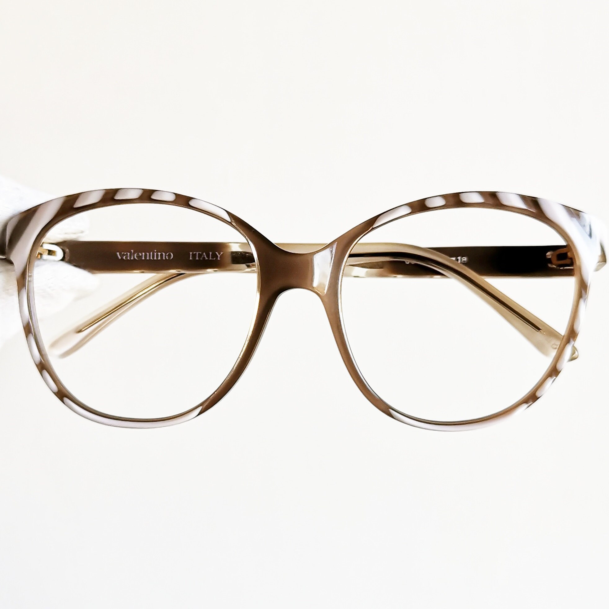 VALENTINO vintage eyewear rare eyeglasses white beige round | Etsy