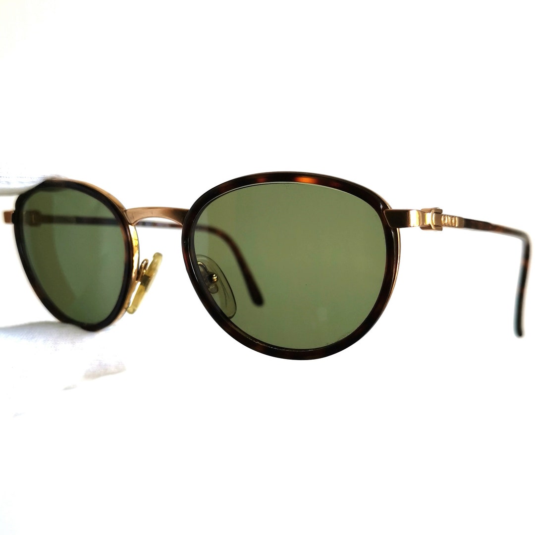 Gucci Vintage Sunglasses Oval Gold Tortoise Brown Round Pantos Frame Gg 1329 Migos 2chainz