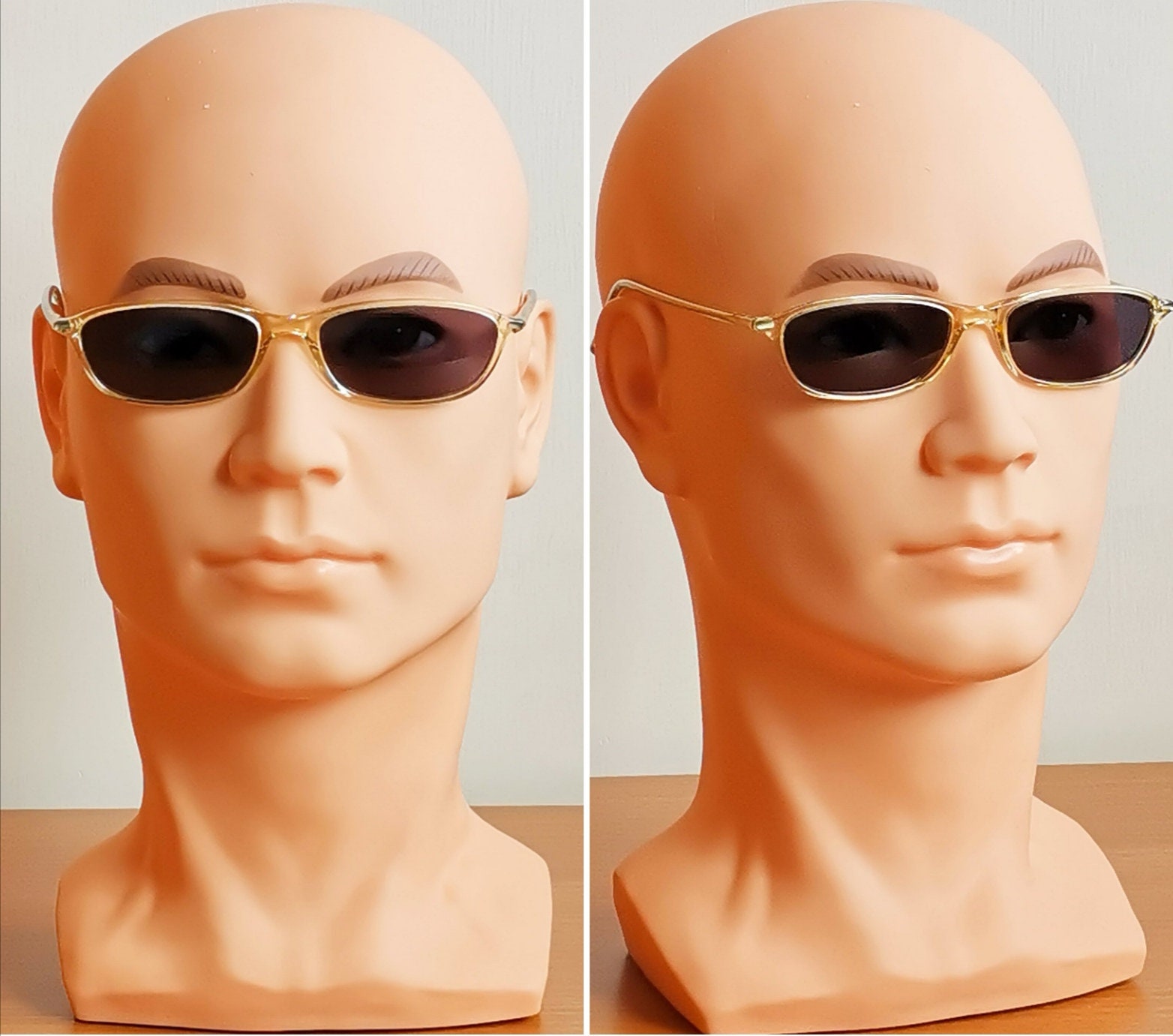 CHANEL Vintage Sunglasses Rare Oval Small Tiny Clear Frame CHANEL Vintage Sunglasses Rare Oval Small Tiny Clear Frame