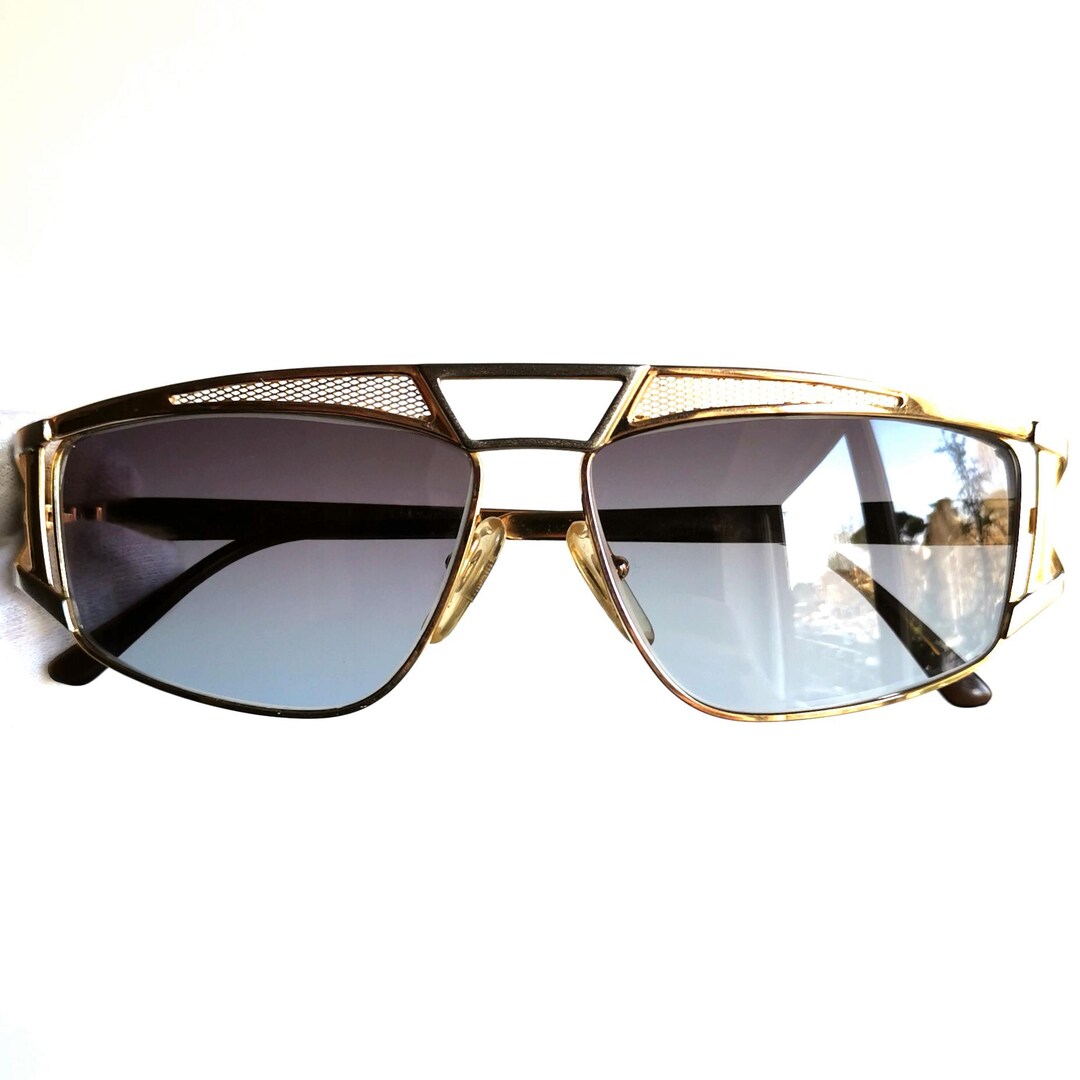 AGORA by Polaroid Aviator Sunglasses Gold Silver Grid Grills Vintage ...