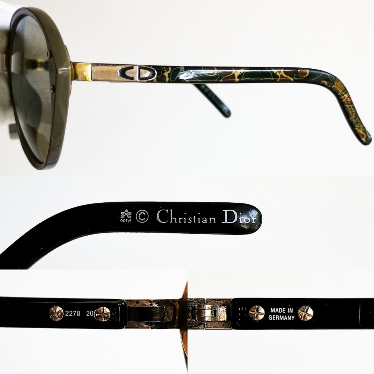 Dior Vintage Sunglasses Rare Oval Odd Shape Made In Germany Etsy