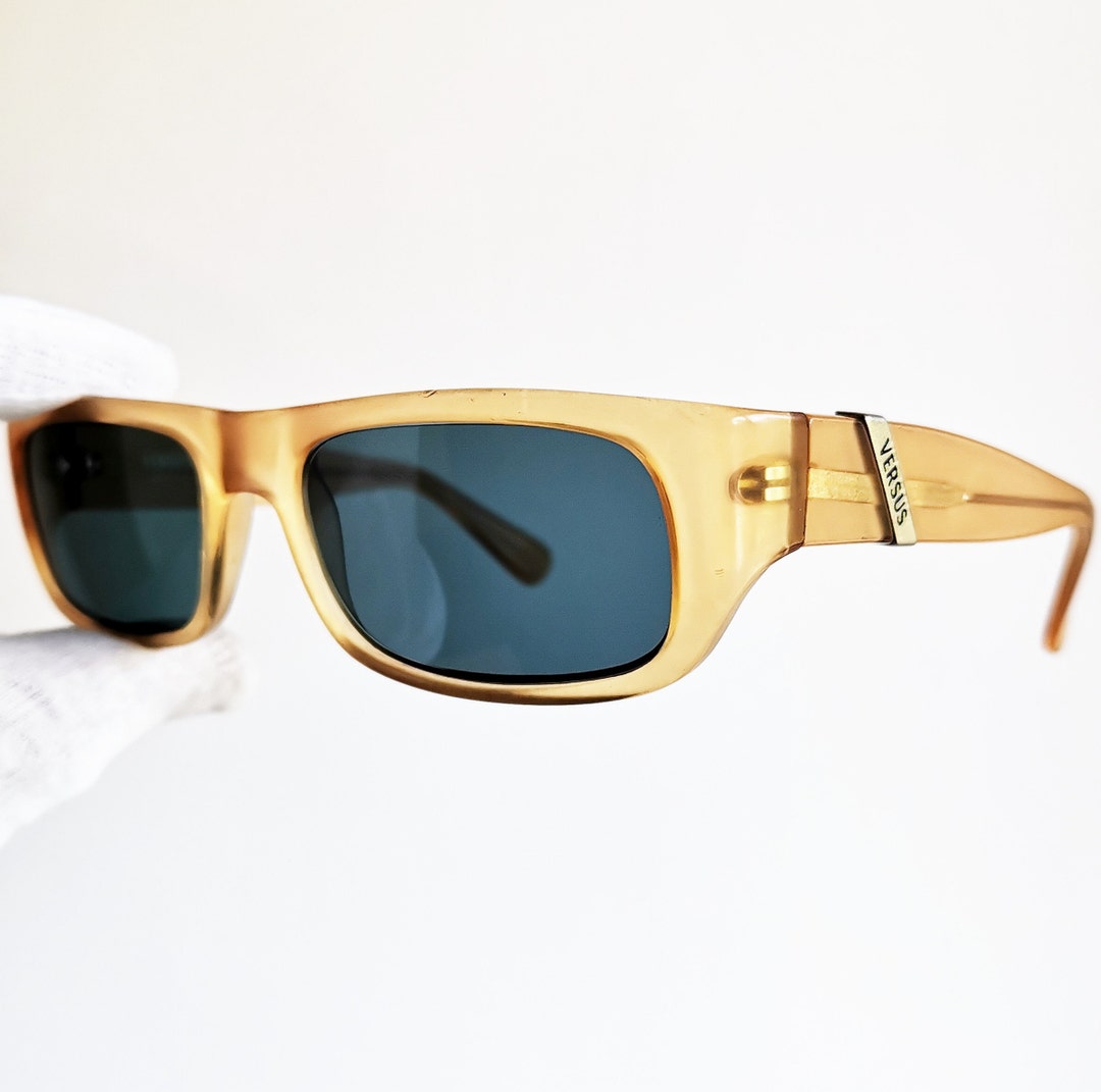 VERSACE Vintage Sunglasses Orange Rectangular Squared Frame Gianni ...