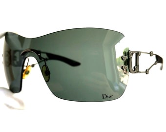 SWEETEST DIOR Vintage Sunglasses Black Mask Frameless SWEETEST DIOR Vintage Sunglasses Black Mask Frameless