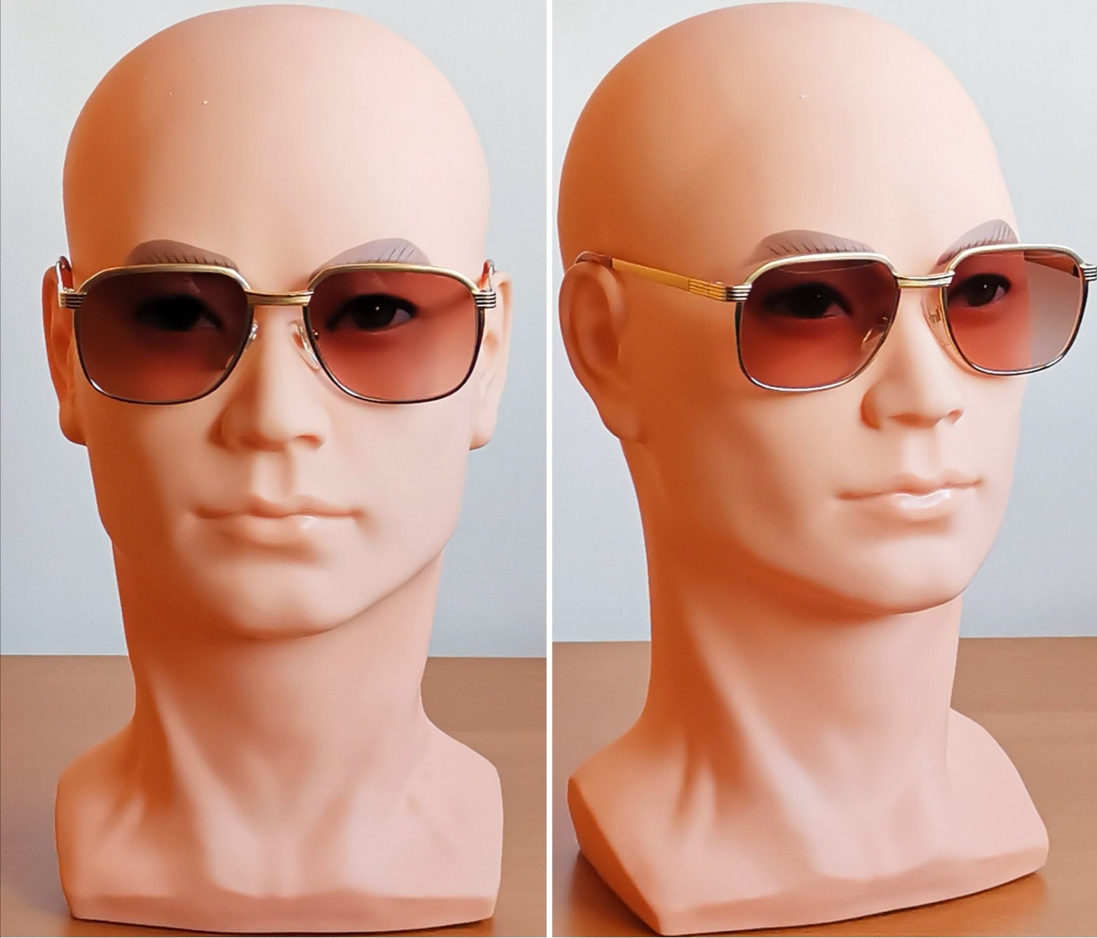 CITIZEN TITAN vintage sunglasses rare square aviator gold | Etsy