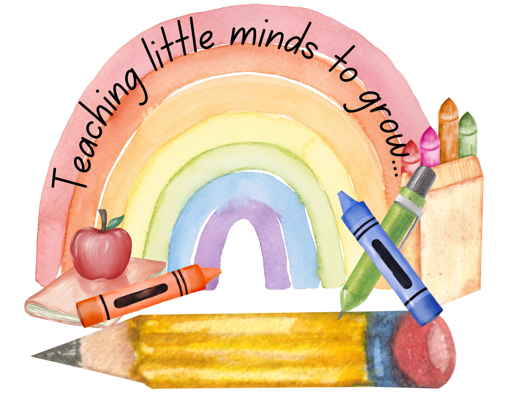 Teaching Little Minds to Grow Rainbow Watercolor PNG - Etsy
