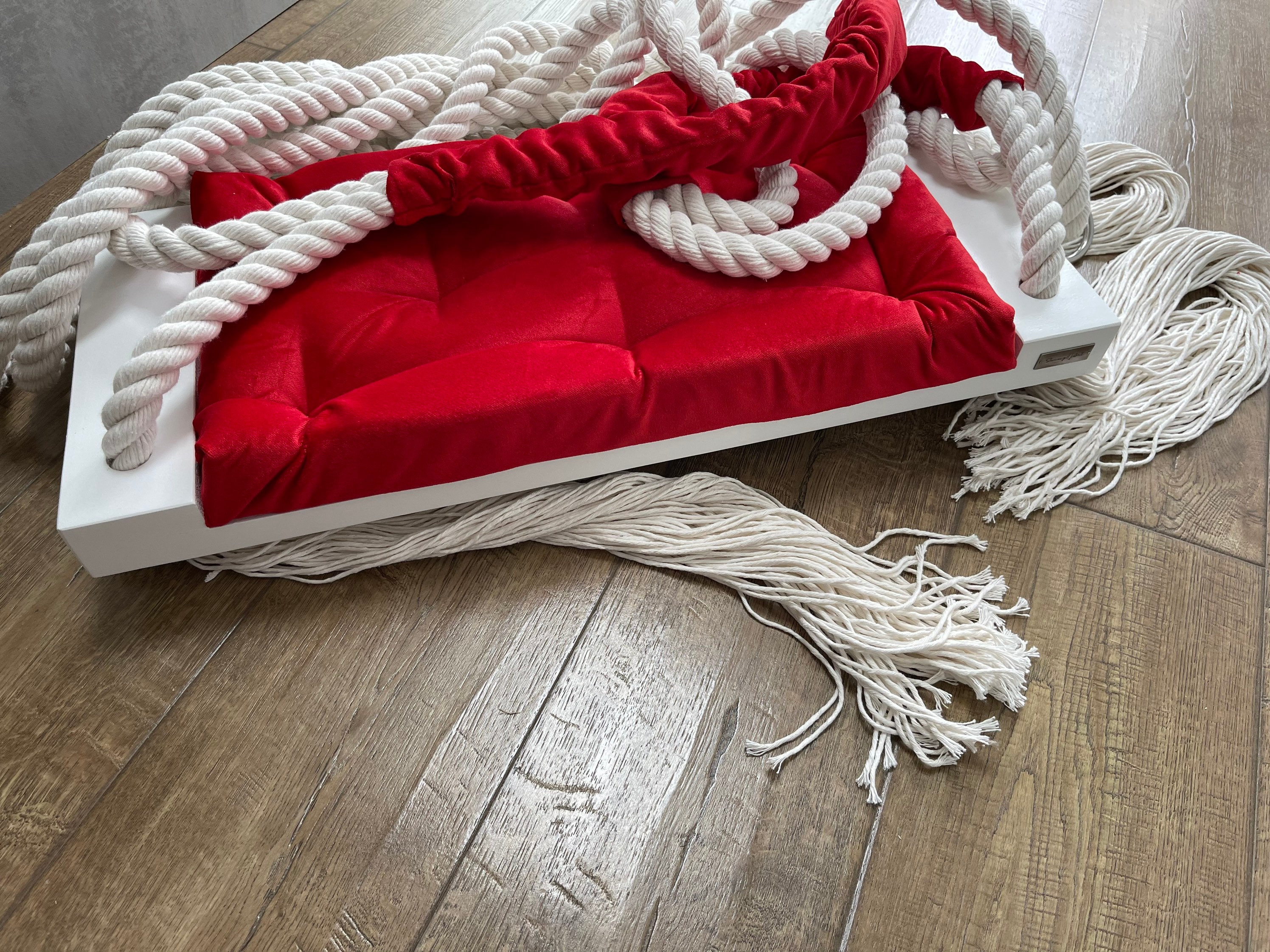 Extra Large Wooden Swing: Coca Cola Red Velvet, Indoor Outdoor - Etsy