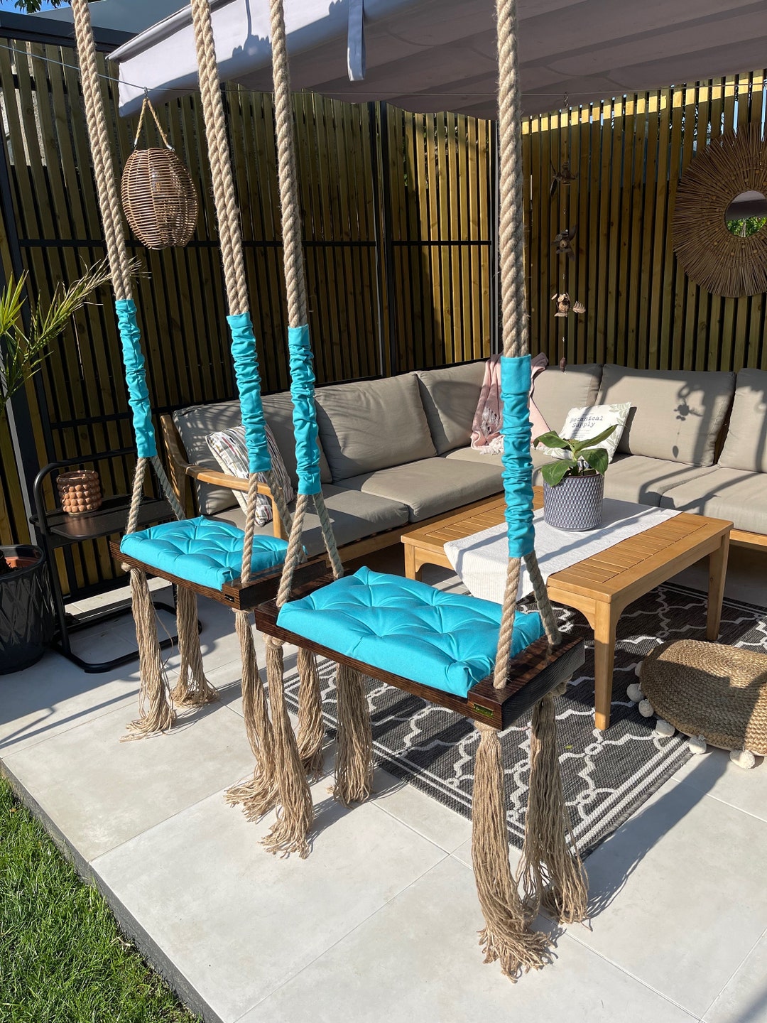 Extra Large Adults Kids Outdoor Wooden Swing Swimming Pool Verandas ...