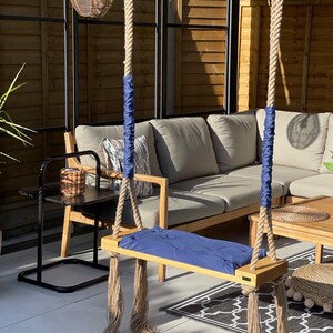 Extra Large Adults Kids Indoor Outdoor Solid Wooden Swing Colors ...