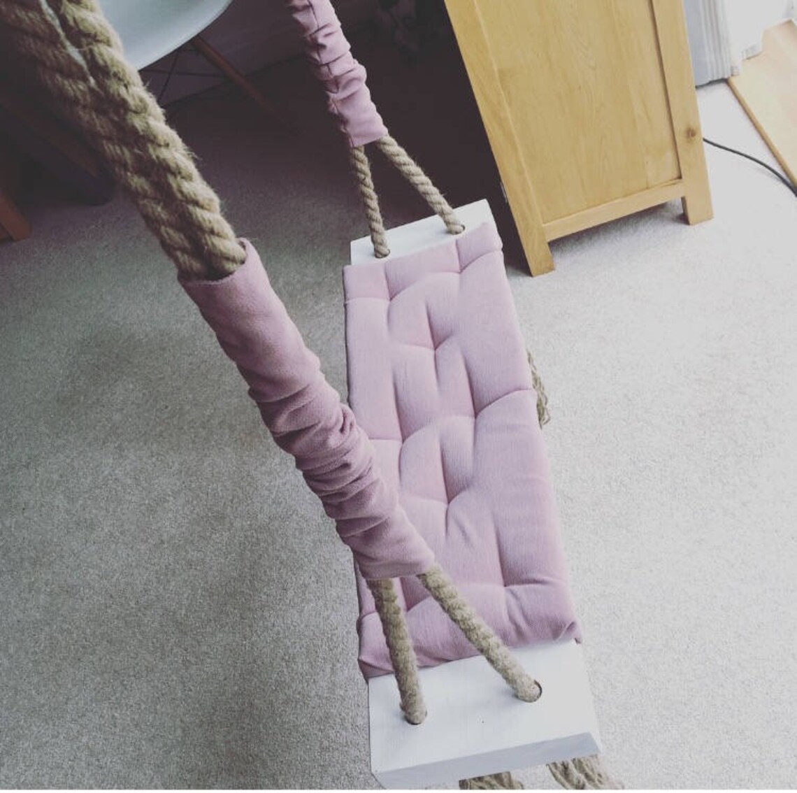 Extra Large Wooden Swing: Powder Pink Scandi Style, Indoor/outdoor - Etsy
