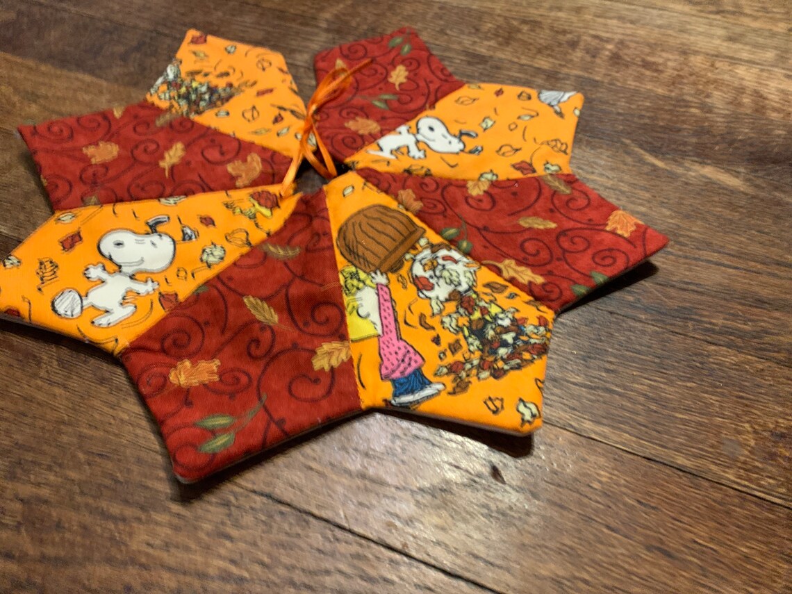 Peanuts Fall Tree Skirt, Variety of Diameters, Table Top, Mini, Orange ...