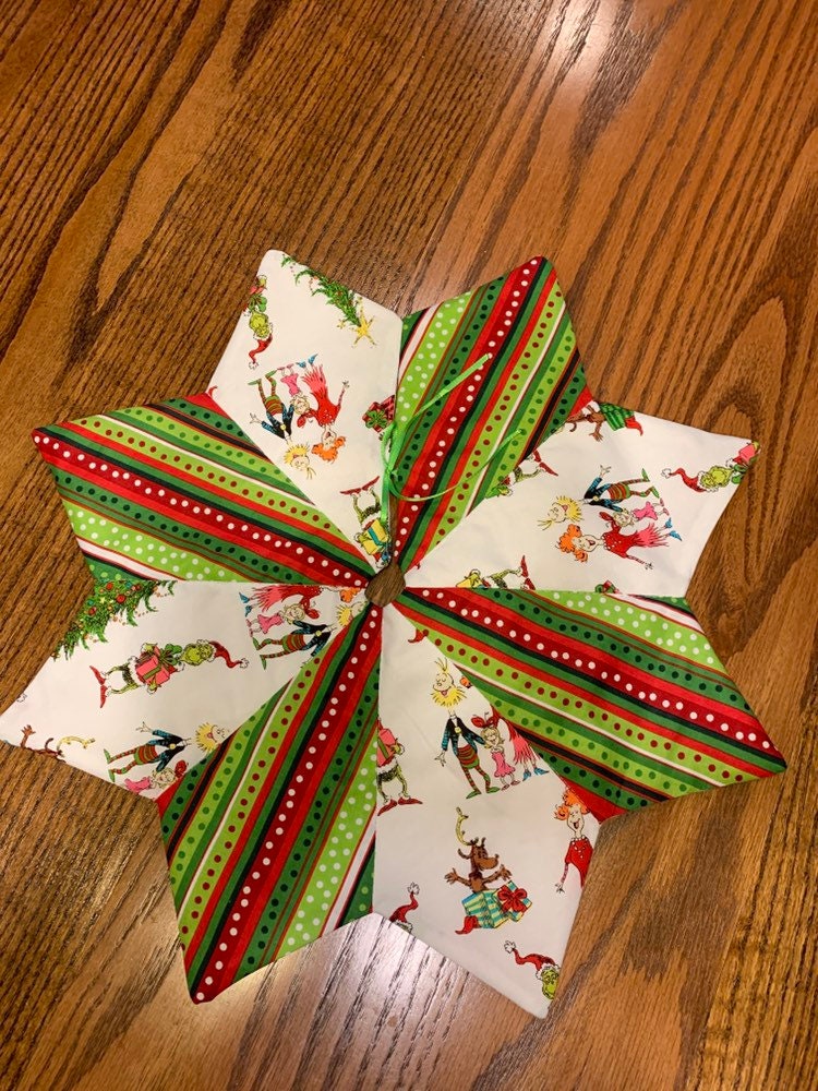 Christmas Tree Skirt Table Top Tiny Grinch Whoville - Etsy
