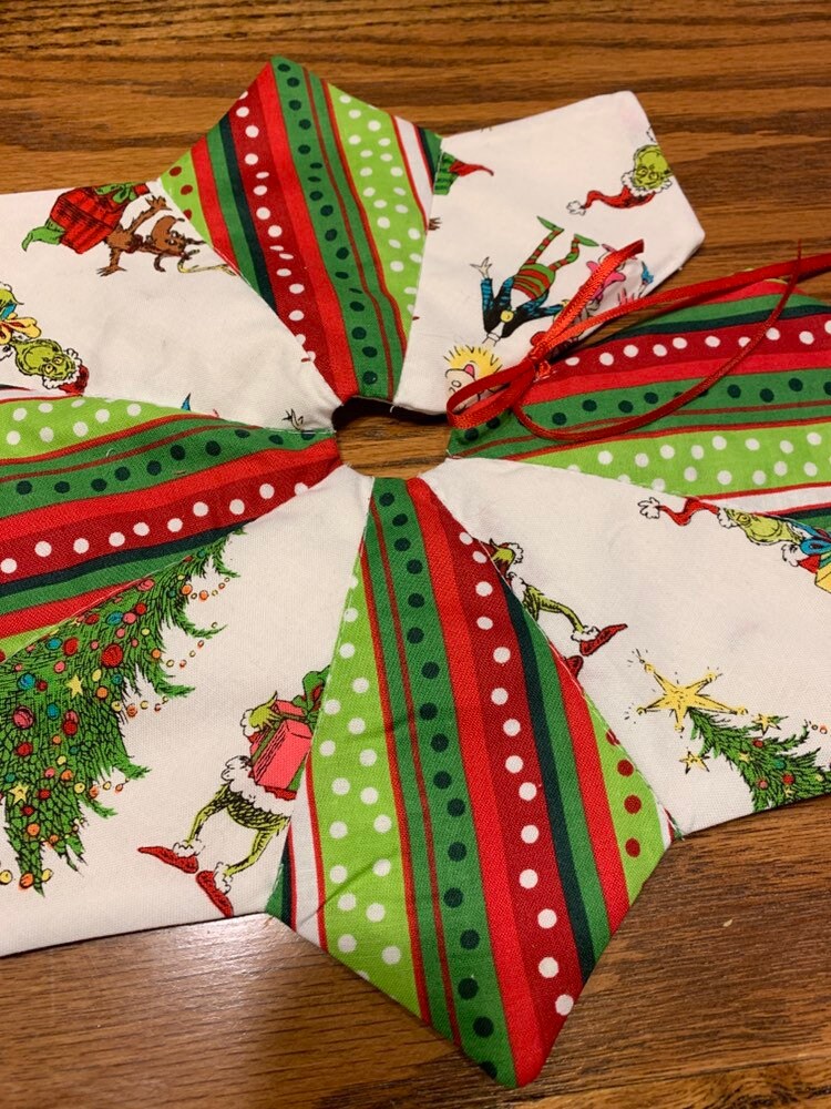 Christmas Tree Skirt Table Top Tiny Grinch Whoville - Etsy