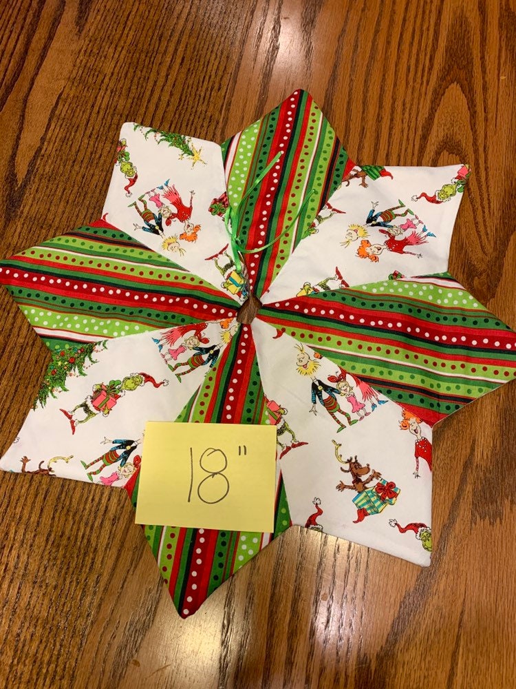Christmas Tree Skirt Table Top Tiny Grinch Whoville - Etsy