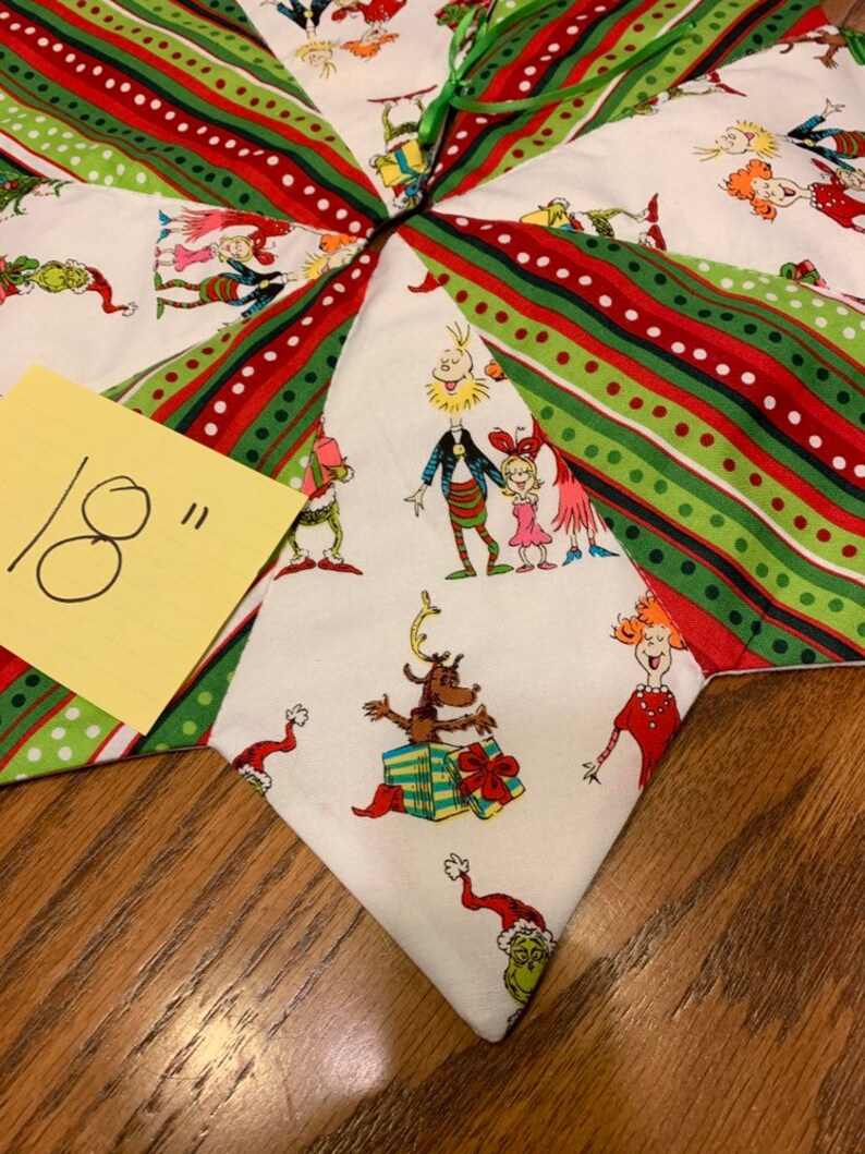 Christmas Tree Skirt Table Top Tiny Grinch Whoville - Etsy