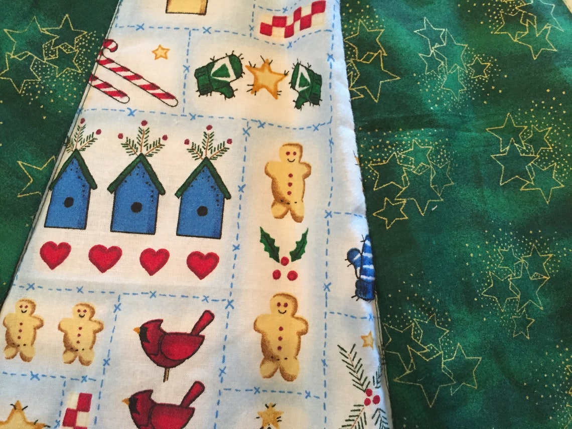 Christmas Tree Skirt, 42 Inch Diameter, Bird House, Quilted, Green ...