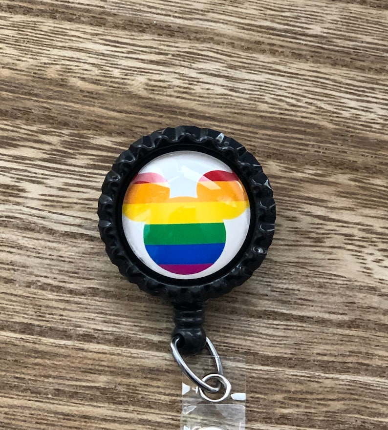 Pride Rainbow Badge Retractable Badge Holder Lgbt Pride Flag Etsy