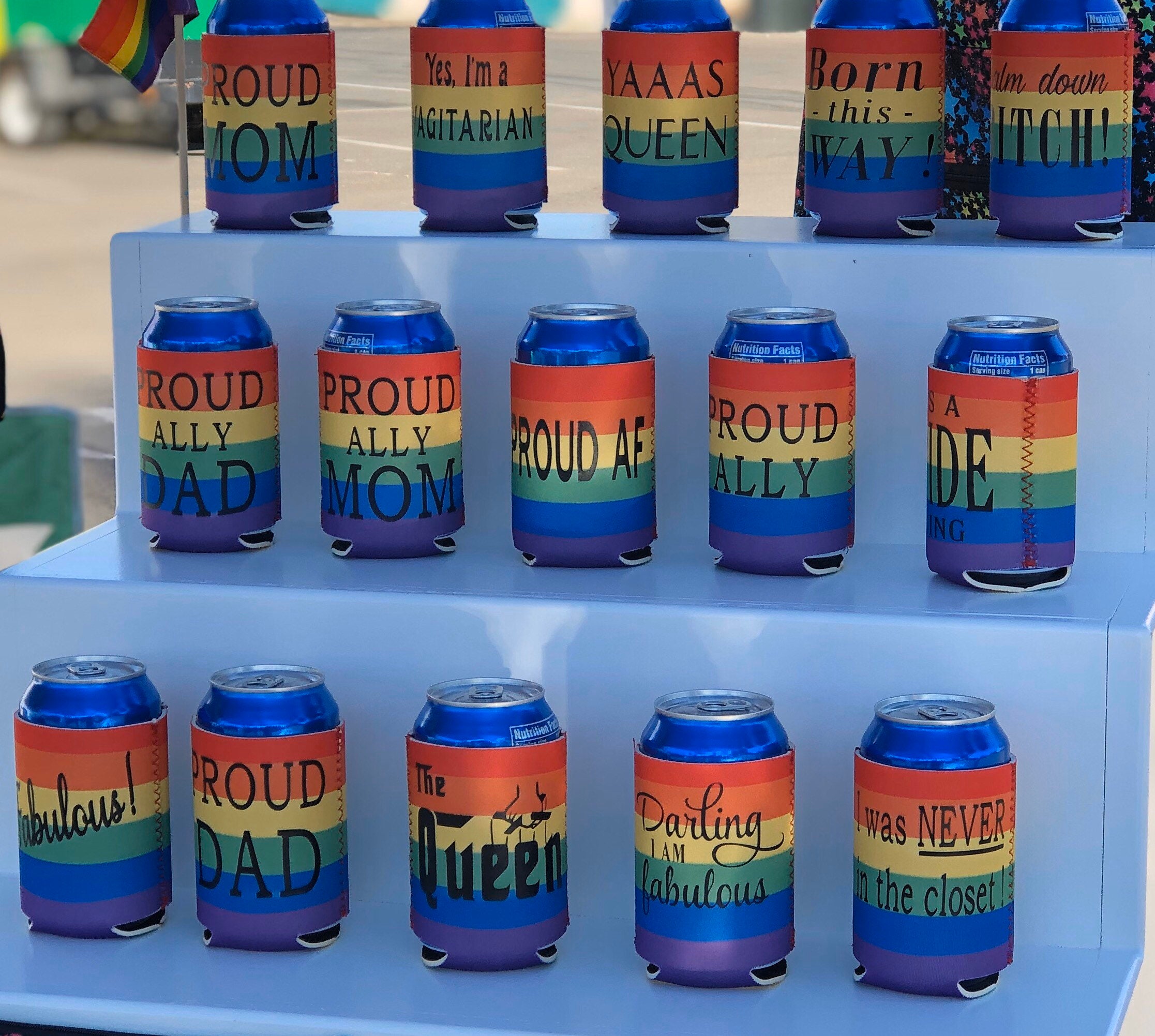 Lgbtq Pride Can Coolers Rainbow Can Cooler Pride Can Etsy