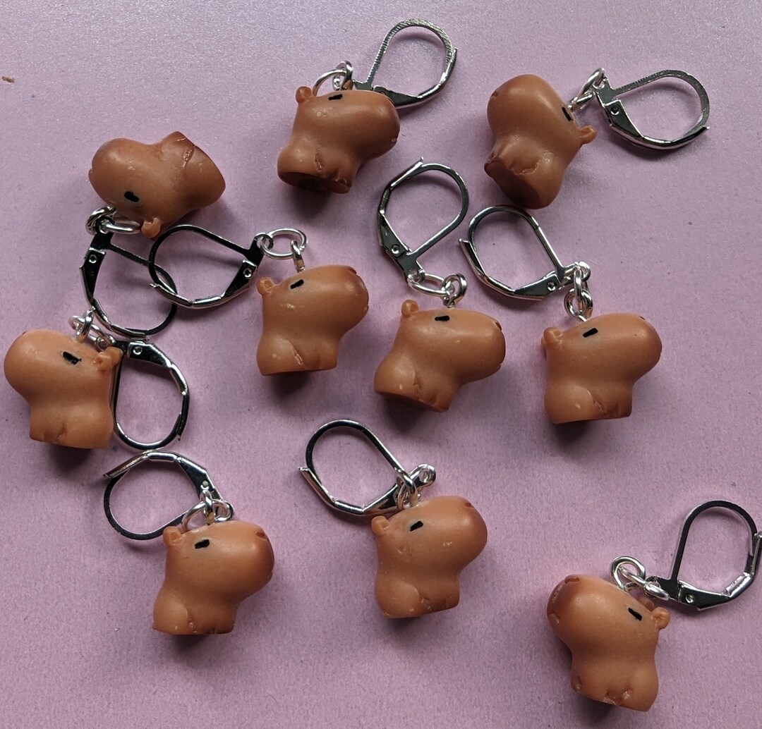 Cute Capybara Stitch Markers 5pcs Set - Etsy