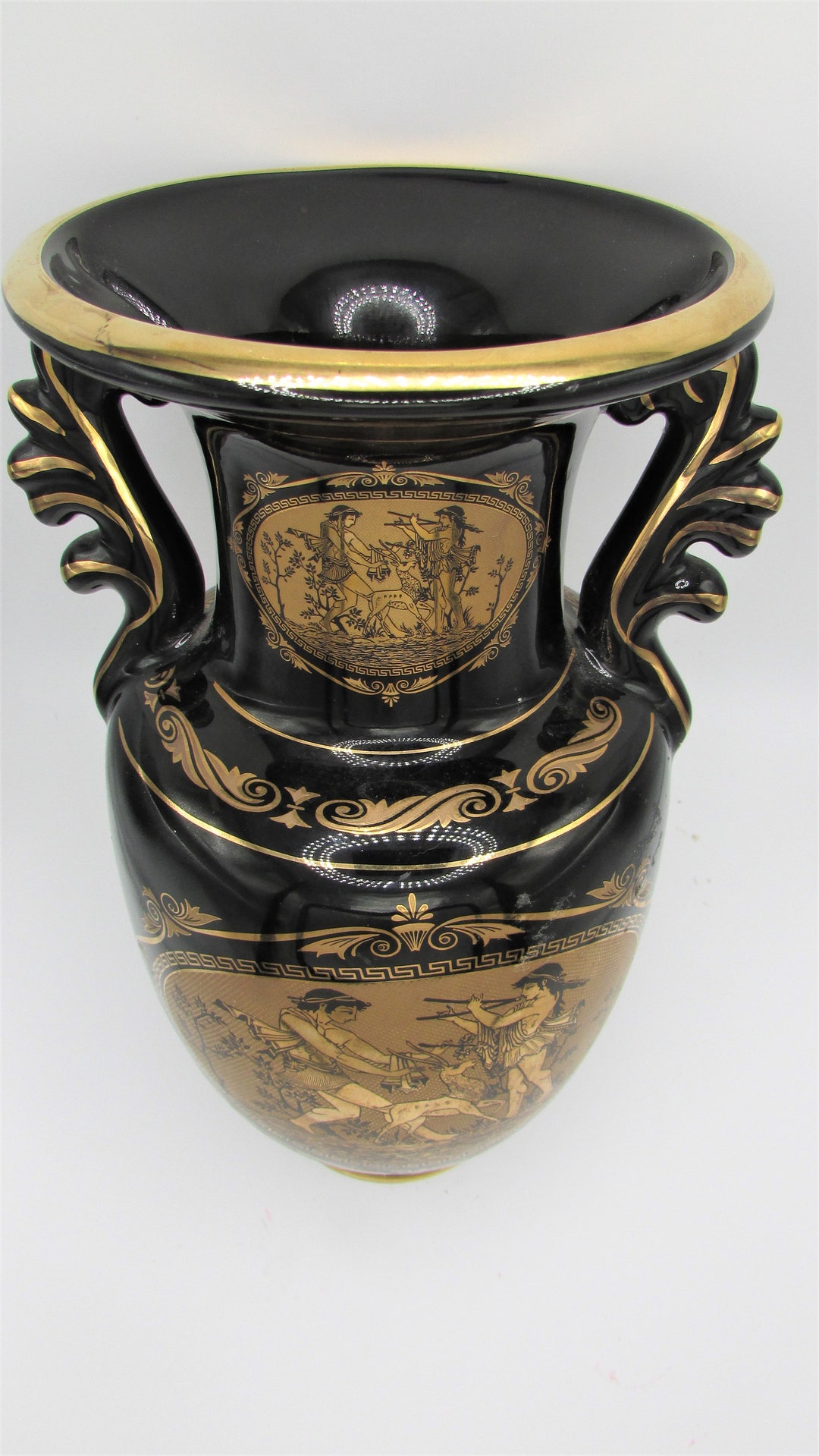 Vintage 24K Gold Designer Greek "adis" Handmade Vase - Etsy