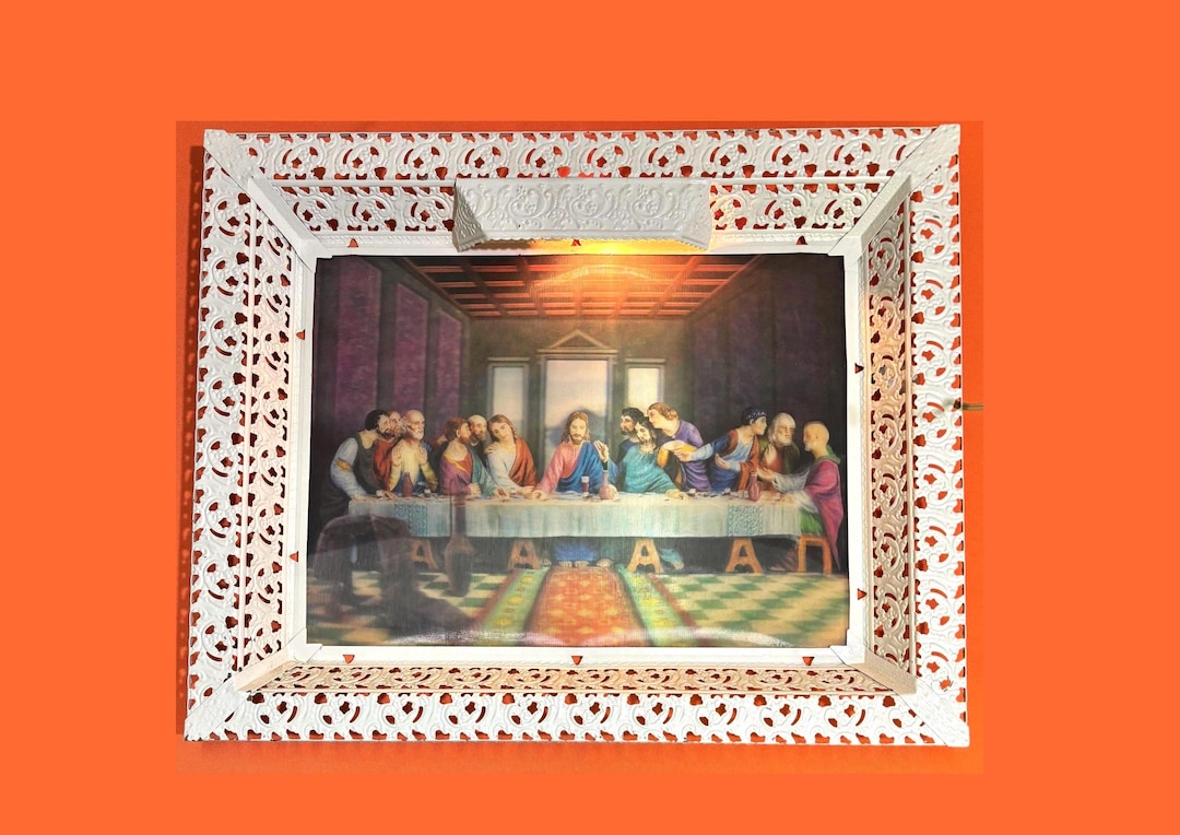 Mid Century LAST SUPPER 3D Picture With Light - WORKS! - Etsy