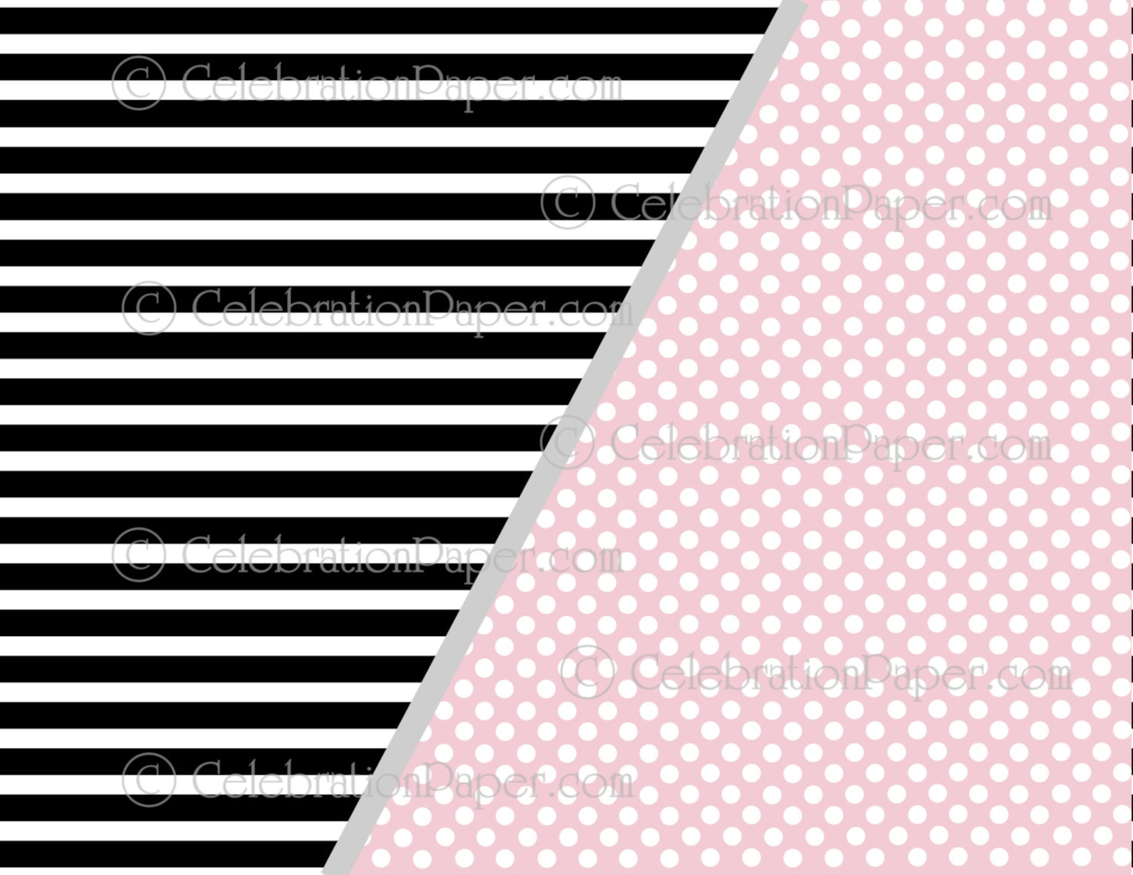 Polka Dot Digital Paper, Paris Theme, Pink and Black Digital Paper ...