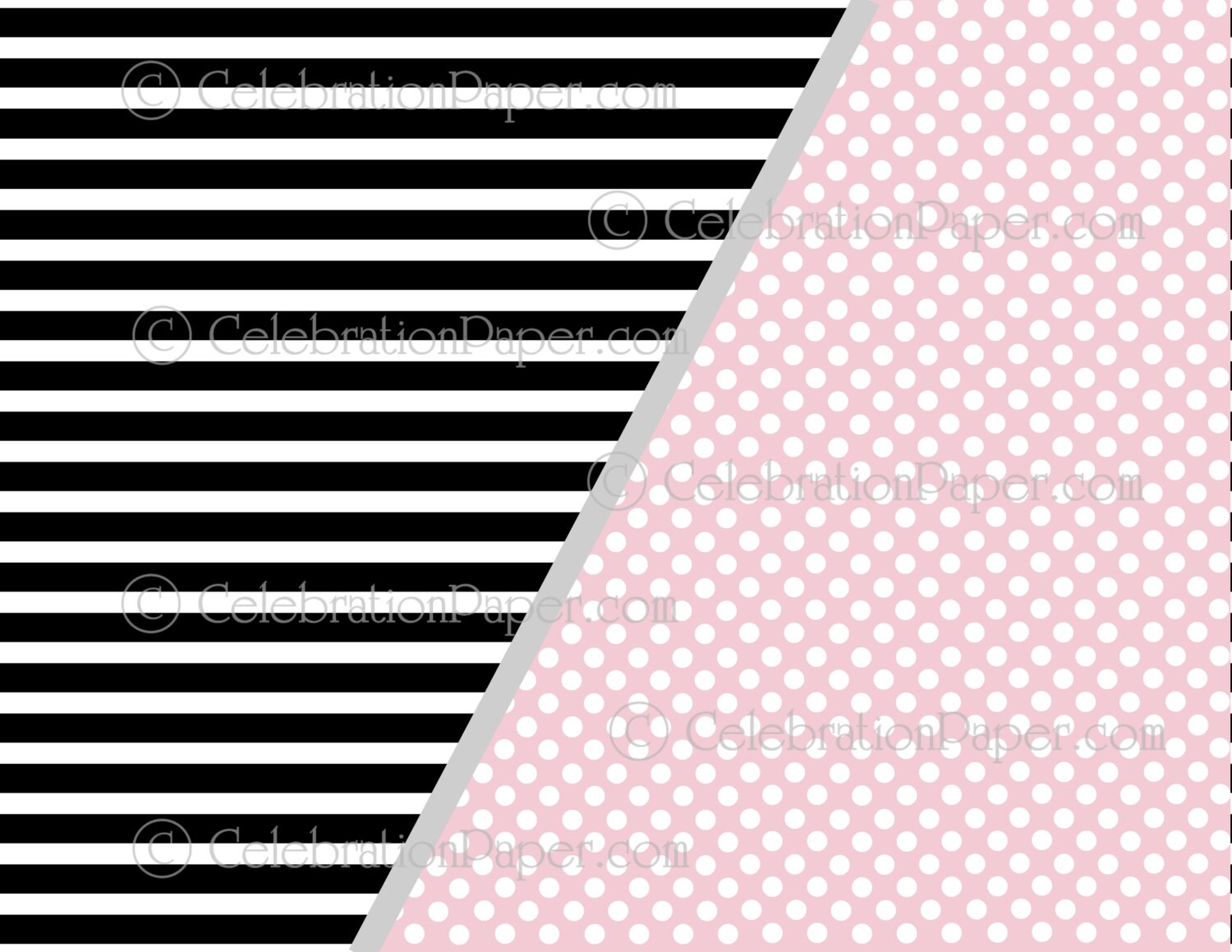 Polka Dot Digital Paper, Paris Theme, Pink and Black Digital Paper ...