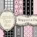Polka Dot Digital Paper, Paris Theme, Pink and Black Digital Paper ...