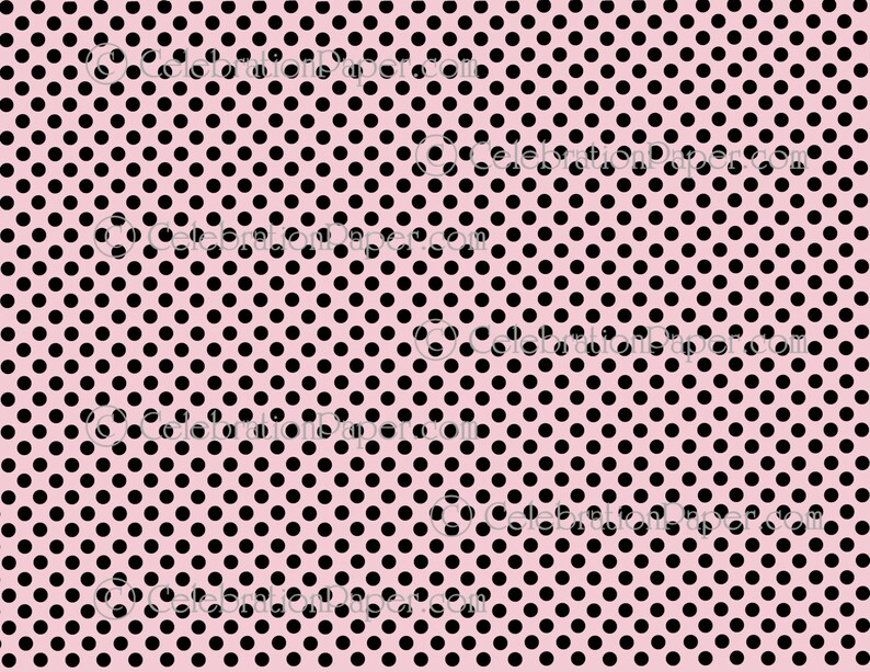 Polka Dot Digital Paper, Paris Theme, Pink and Black Digital Paper ...