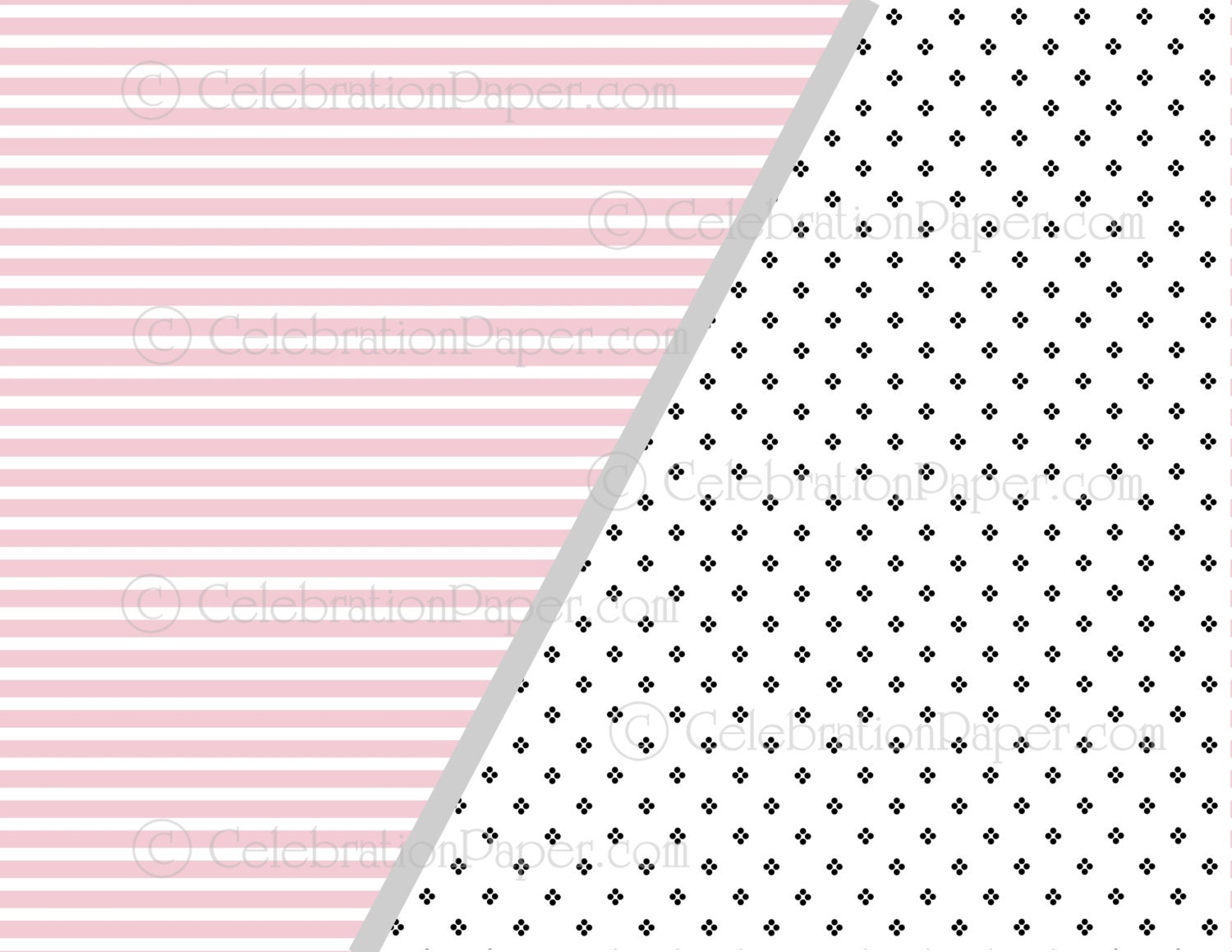 Polka Dot Digital Paper, Paris Theme, Pink and Black Digital Paper ...