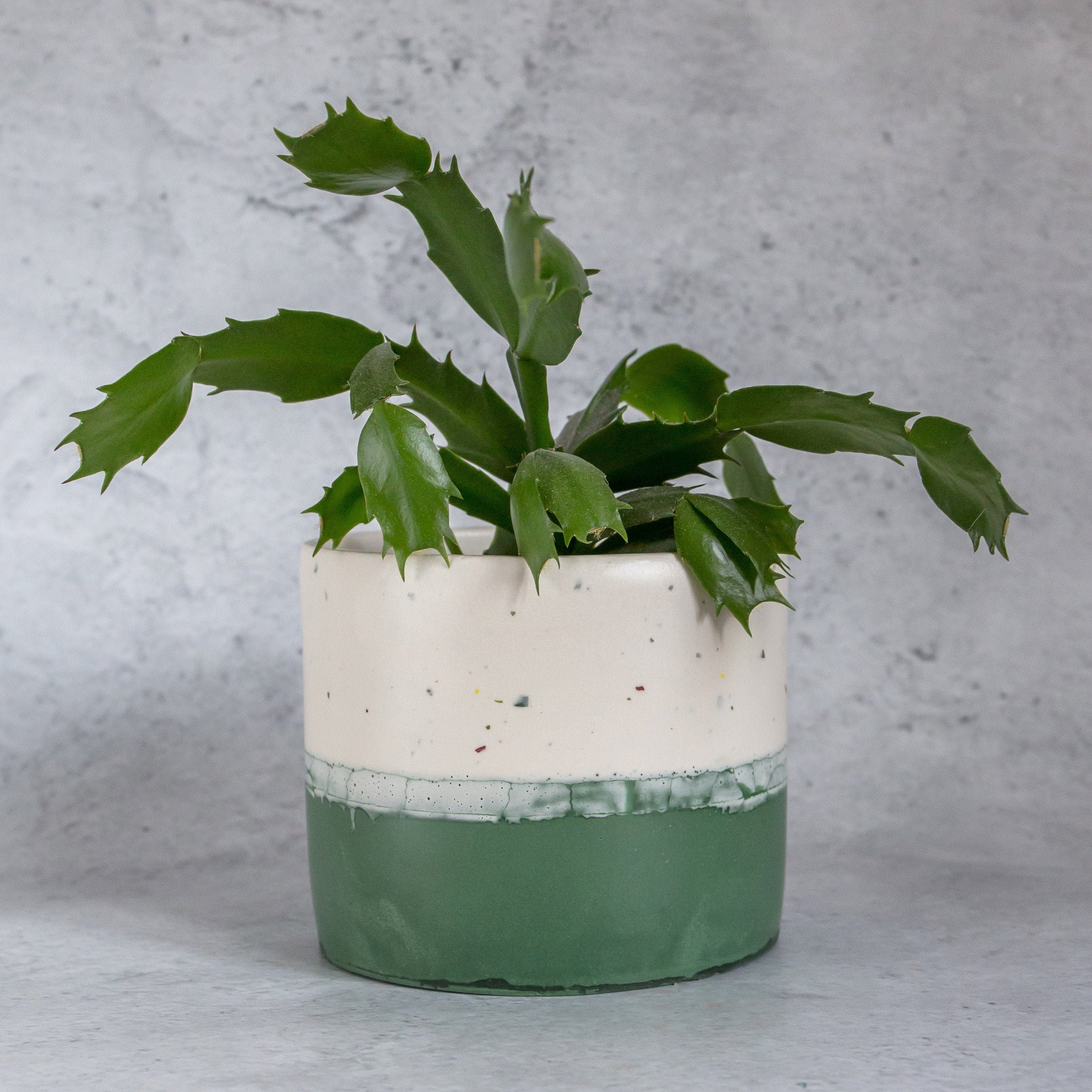 Forest/emerald Green Terrazzo Jesmonite Plant/utensil Pot - Etsy
