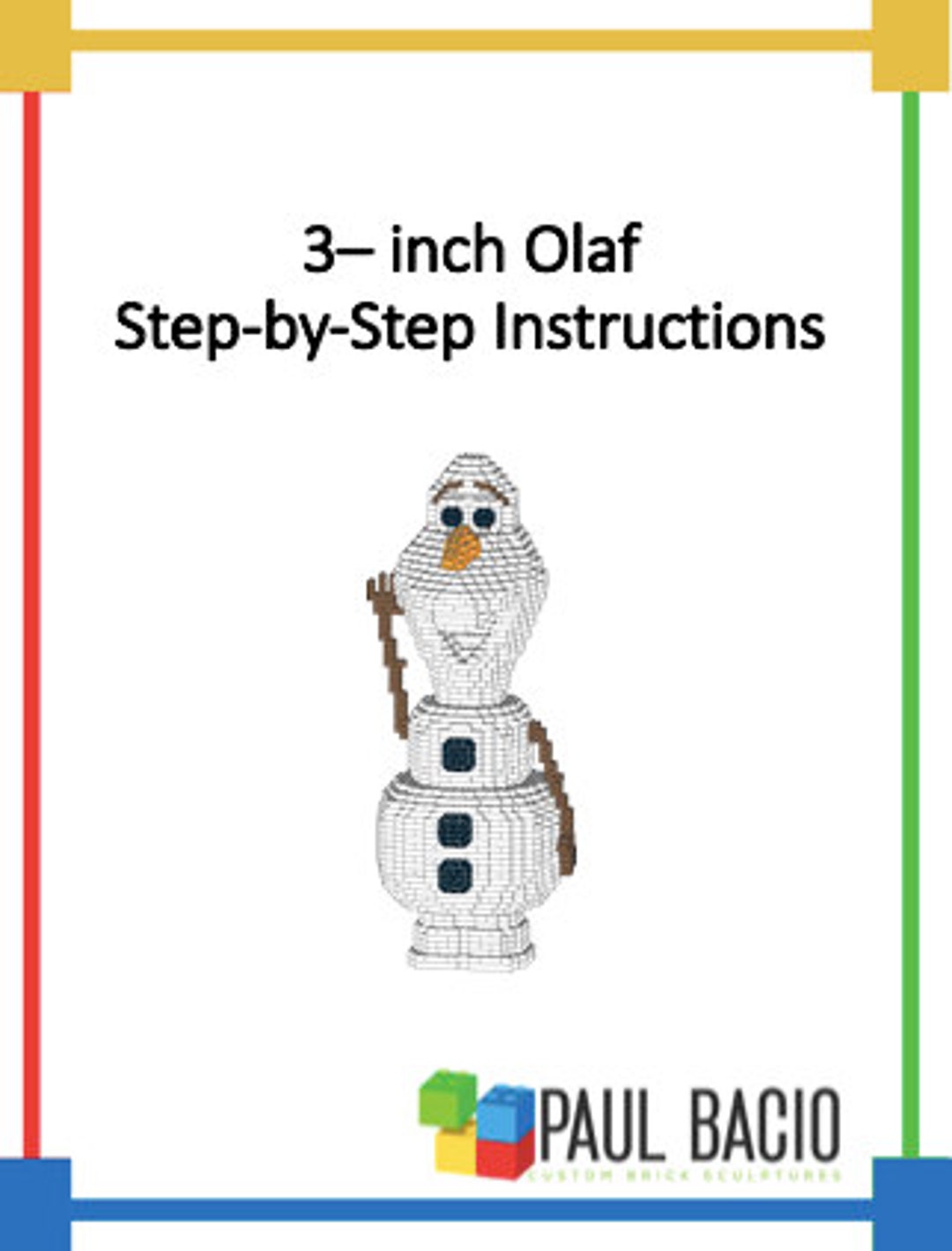 30-inch Olaf LEGO Step-by-step Building Instructions Manual - Etsy