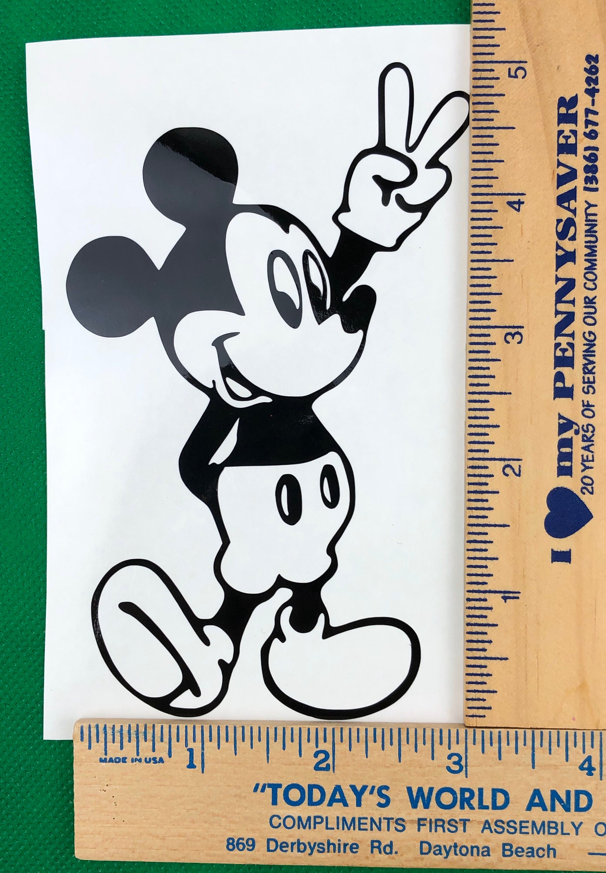 Mickey Mouse Peace Sign Black Vinyl Decal New Gift | Etsy