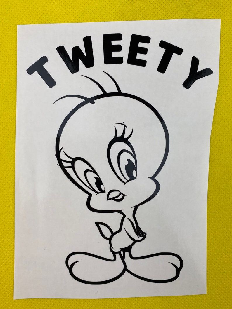 Tweety Bird Black Vinyl Decal New | Etsy