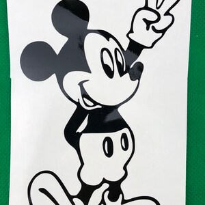 Mickey Mouse Peace Sign Black Vinyl Decal New Gift | Etsy