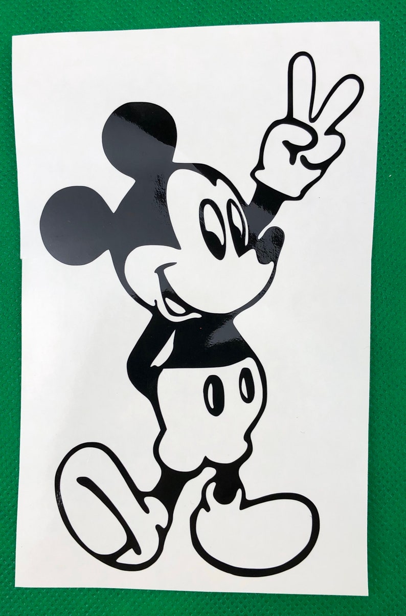 Mickey Mouse Peace Sign Black Vinyl Decal New Gift | Etsy