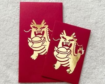 Gold Baby Dragon10pcs Mini Chinese New Year Red Envelopes, Red Packets ...