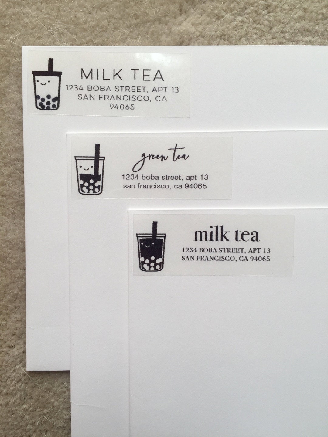 Boba Milk Tea Personalize Address Labels - Etsy