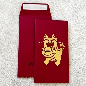 Year of the Dragon Red Envelope Gold - Lucky Money Money Envelope Lunar ...