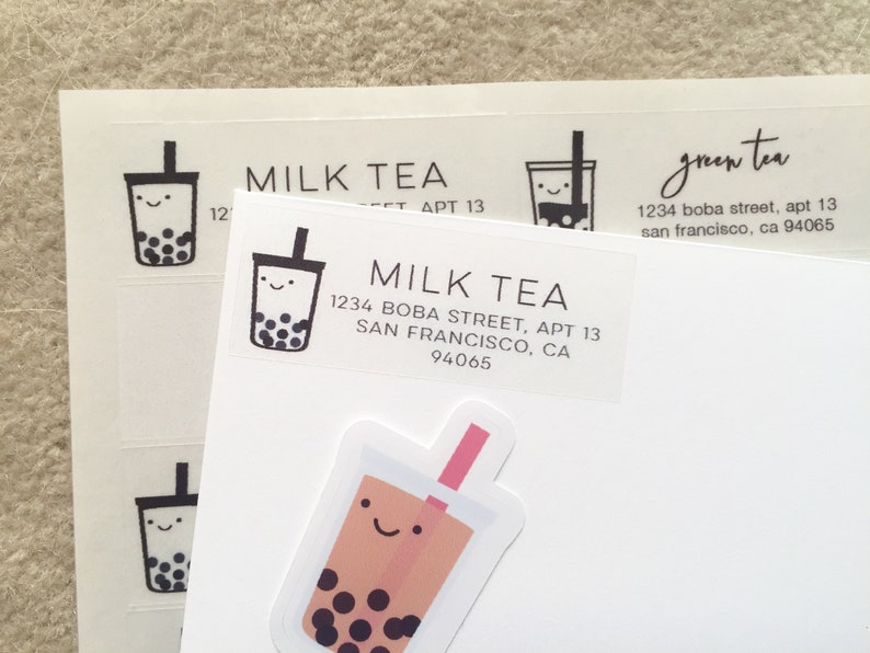 Boba Milk Tea Personalize Address Labels - Etsy