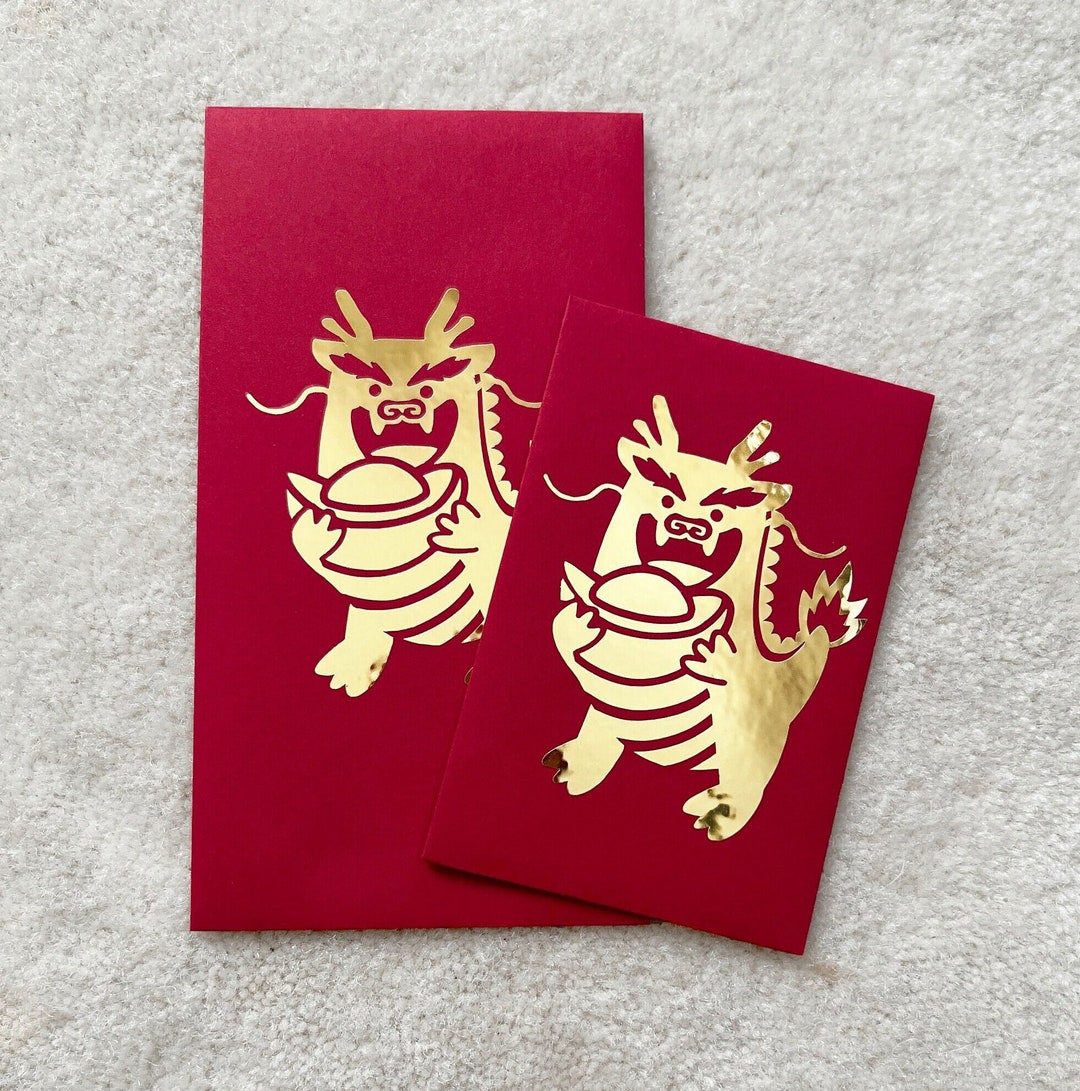 Year of the Dragon Red Envelope Gold - Lucky Money Money Envelope Lunar ...