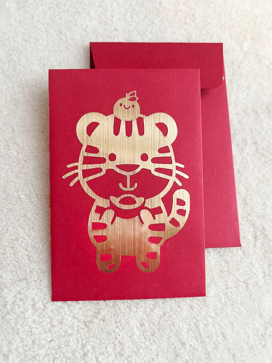 Year of the Tiger Red Envelope Gold - Lucky Money - Money Envelope - Etsy