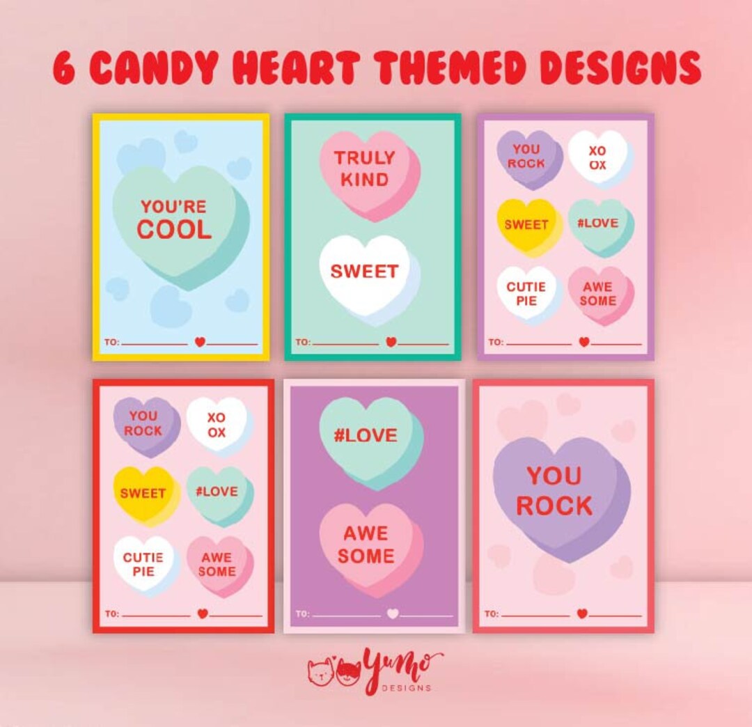 DIY Valentine's Day Mini Printable Cards: Cute Candy Hearts Ideas for ...