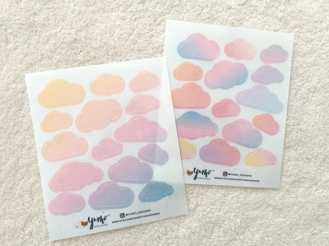 Cotton Candy Ombre Clouds Sticker Sheet - Etsy