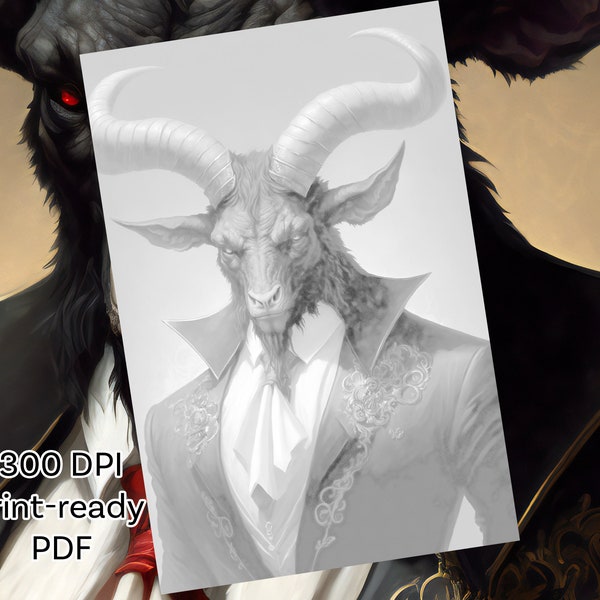 Baphomet Coloring Page - Etsy