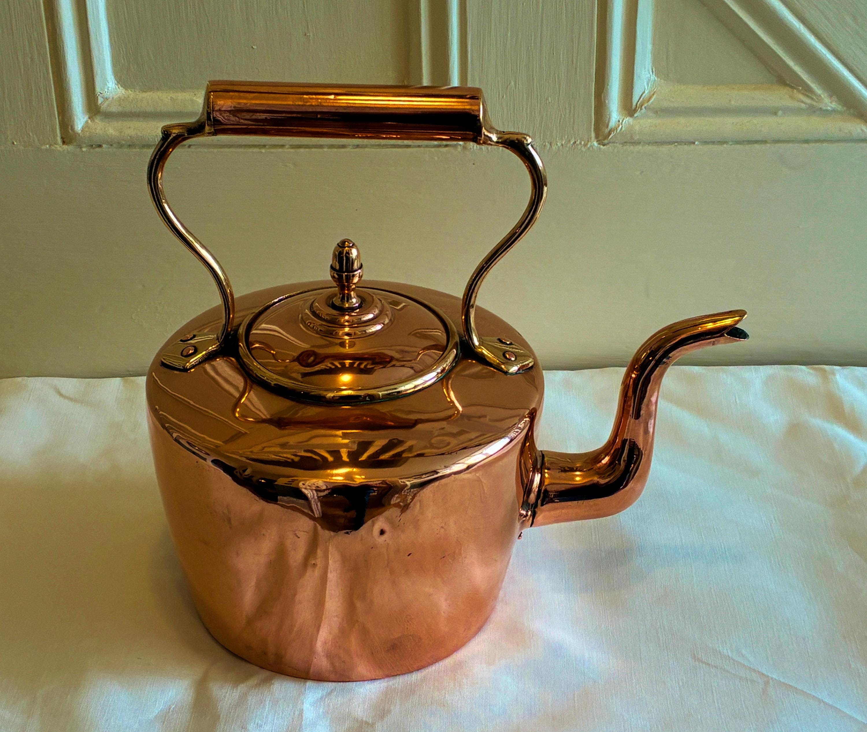 Antique English 19th Century Country House Kitchen Hand Forged Copper 6 ...