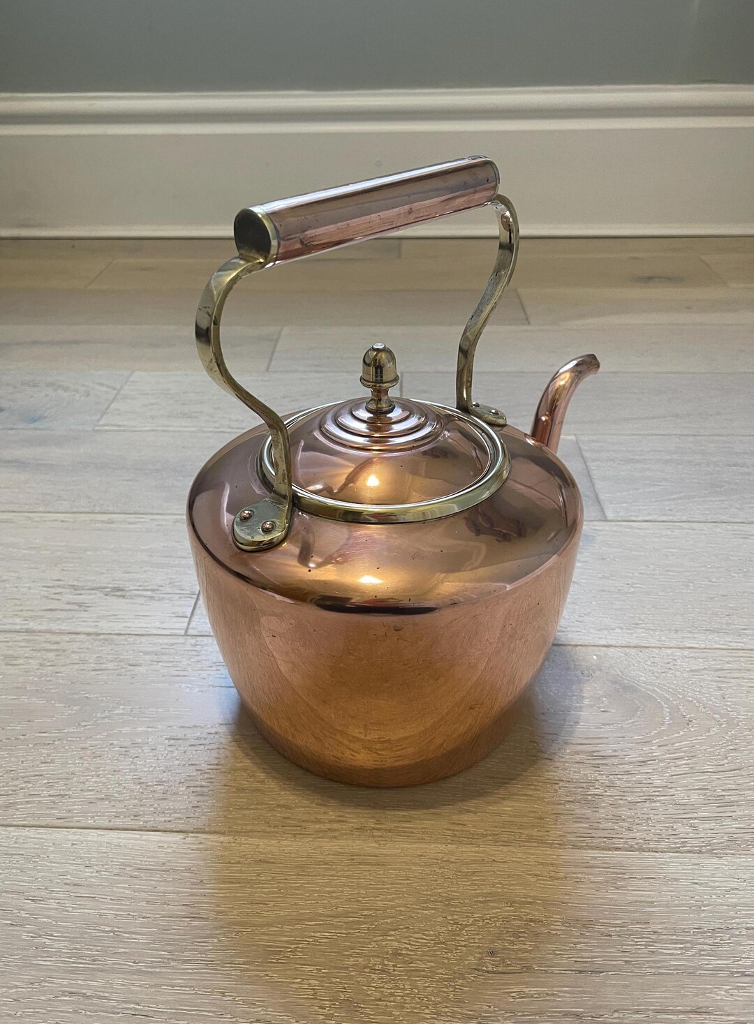 Antique English 19th Century Country House Kitchen Hand Forged Copper 7 ...