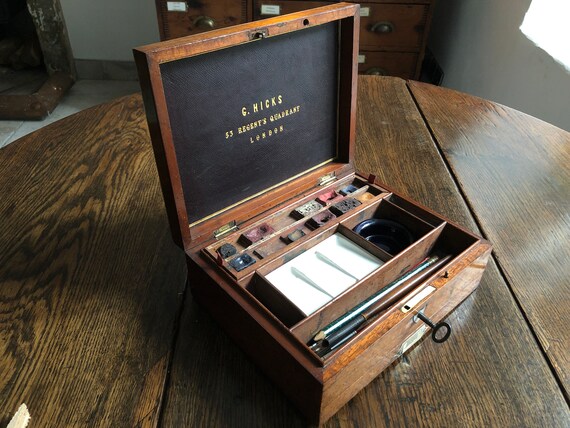Rare Antique Fitted Mahogany Artists Box Case by Charles - Etsy