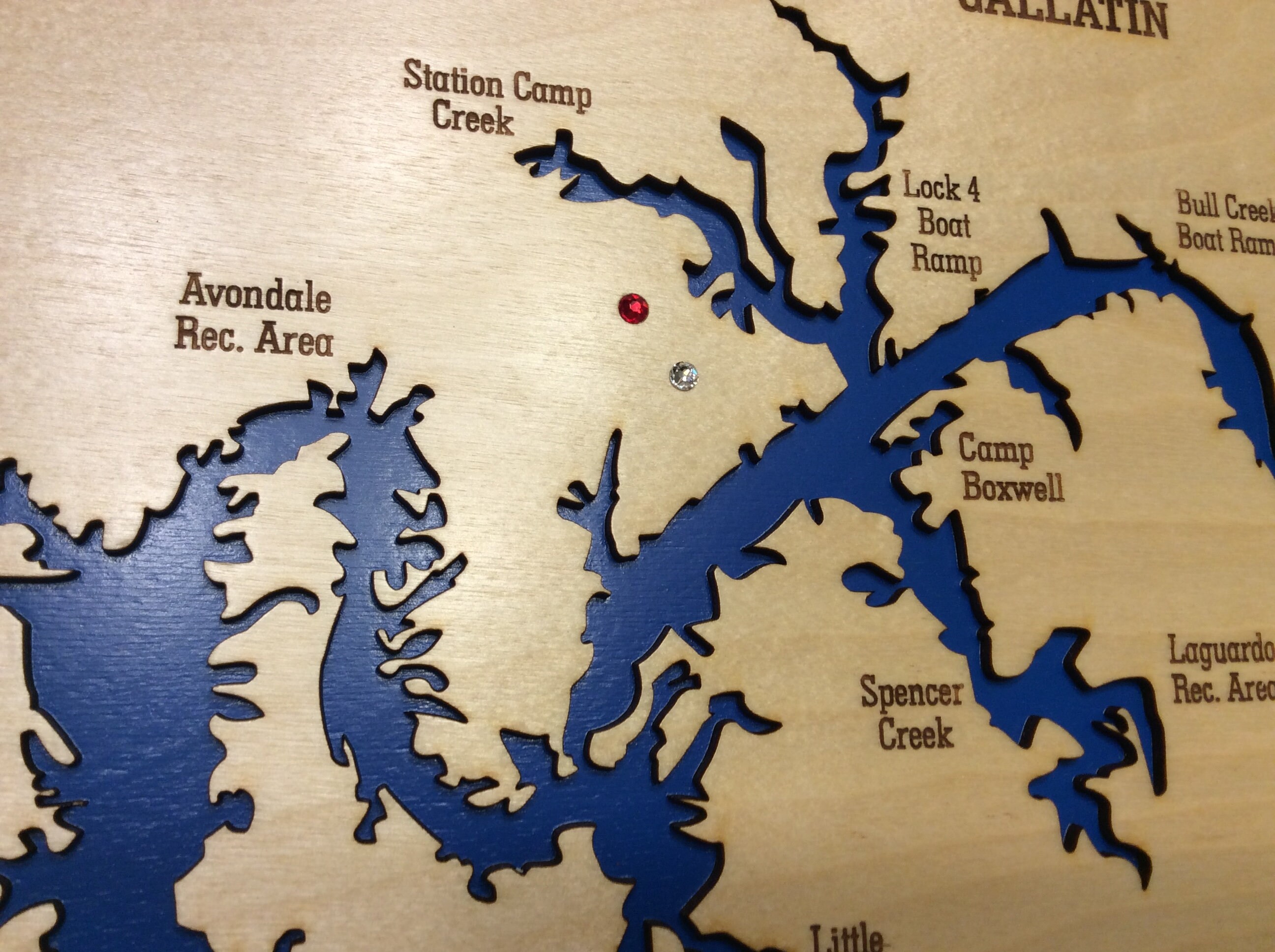 Chickamauga Lake Tennessee. Laser engraved wooden lake map. | Etsy