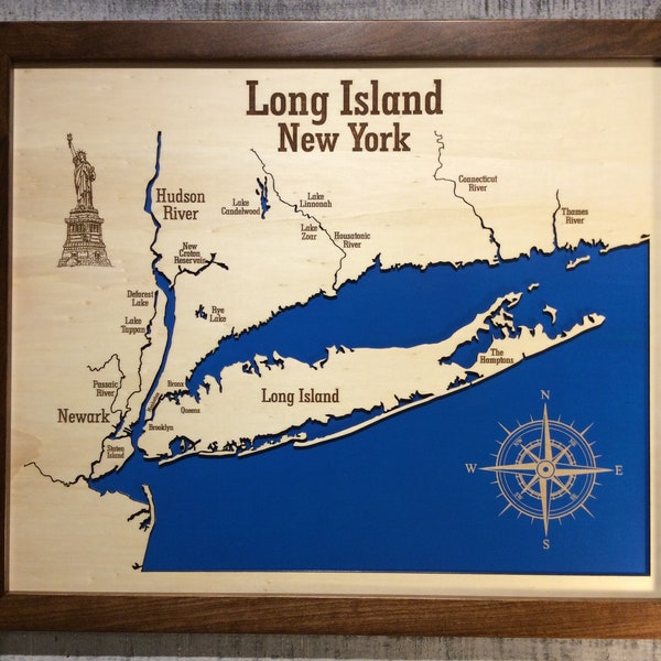 Laser Cut Map of New York - Etsy